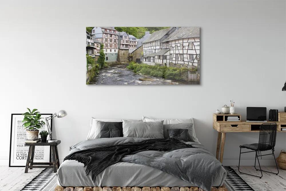 akrylový obraz Germany Staré budovy River 140x70 cm