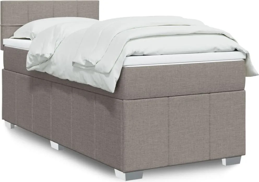 Box spring postel s matrací taupe 100 x 200 cm textil 3286983