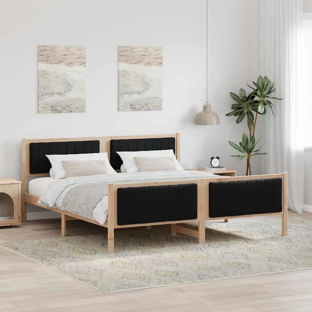 Rám postele Hnědo-černá 180 x 200 cm Masivní borovicové dřevo 3394305
