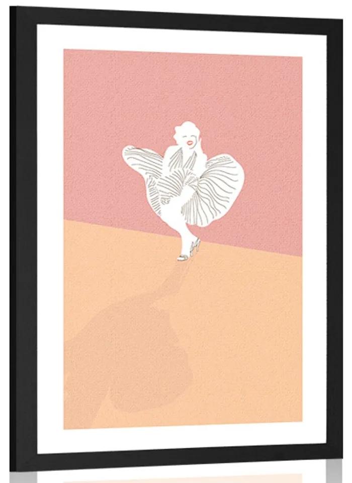 Plakát s paspartou famózní Marilyn Monroe