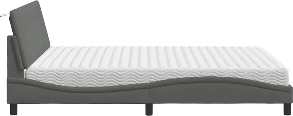 Postel s matrací Hanko tmavě šedá 160 x 200 cm textil 3310539
