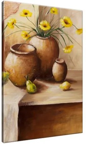 Ručně malovaný obraz Žluté květy ve váze 70x100cm RM1777A_1AB