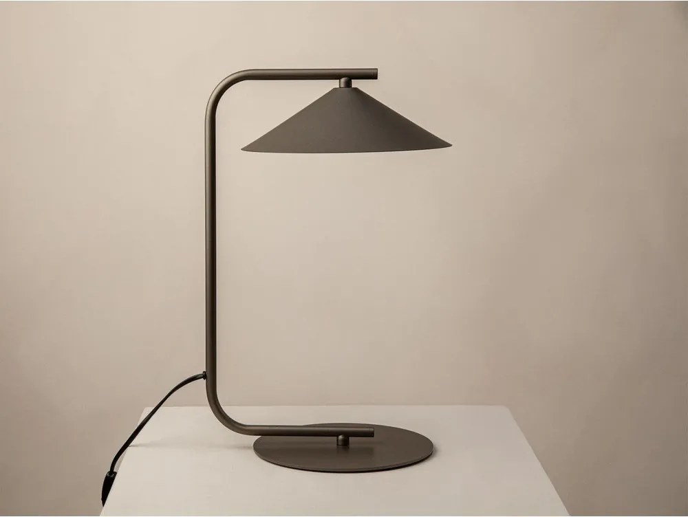 Hnědá kovová stolní lampa (výška 42 cm) Nocte – Micadoni