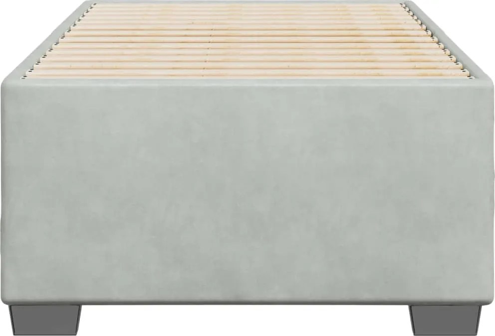 Rám postele bez matrace světle šedá 100 x 200 cm samet 3284613