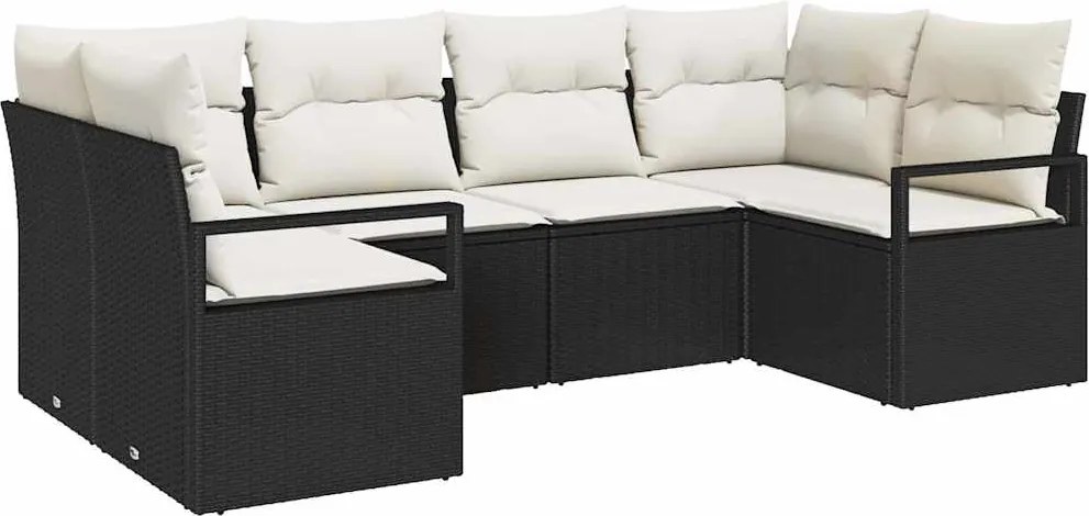 Set pohovek 6 ks Černá polyratan 3346517