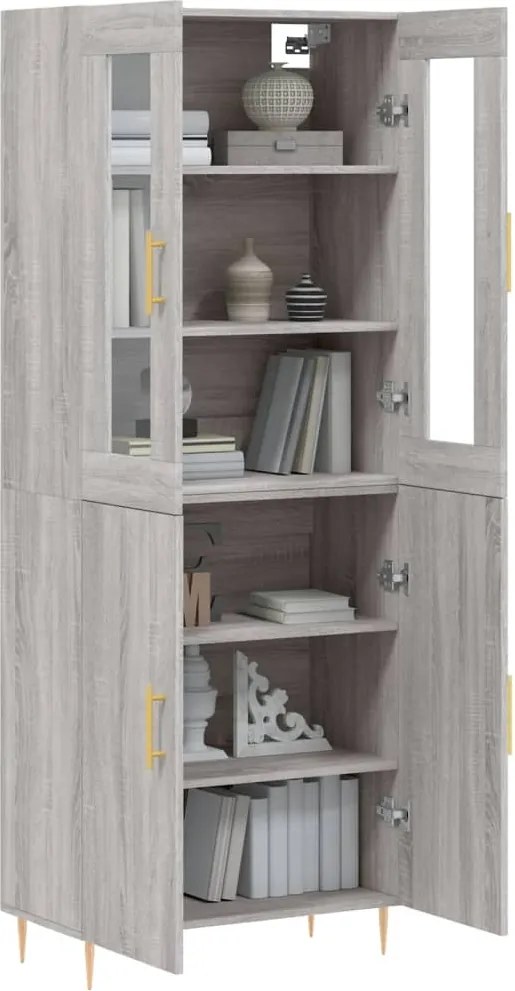 Skříň highboard šedá sonoma 69,5 x 34 x 180 cm kompozitní dřevo 3198207