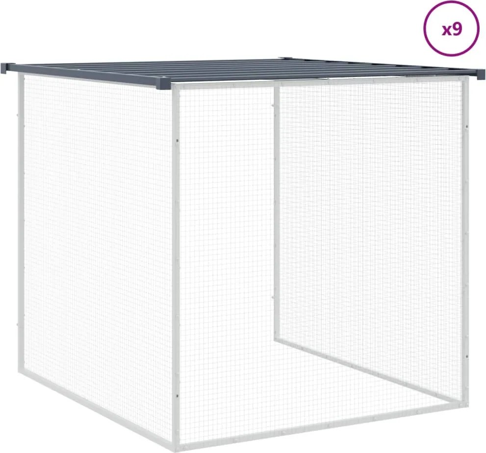Klec pro kuřata se střechou antracitová 1 003 x 98 x 90 cm ocel 3189053