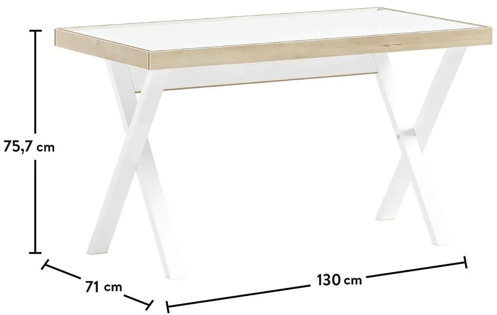 Studentský stůl Dylan - bílá/dub světlý