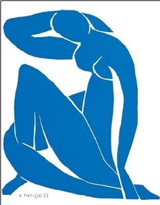 Obraz, Reprodukce - Modrý akt II, 1952, Henri Matisse, (60 x 80 cm)
