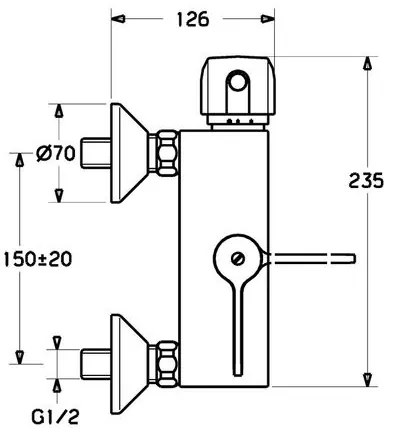 Hansa Tempra Termostatická sprchová nástěnná baterie, chrom 08240202
