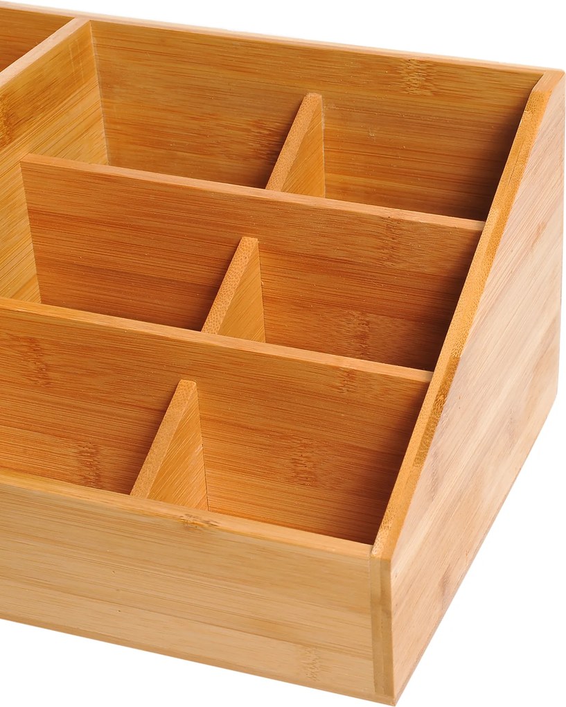 HOMCOM Stolní organizér Kancelářský box se 2 zásuvkami pro pořádek a organizaci, přírodní, D33 x Š20,5 x V15,5 cm | Aosom.de