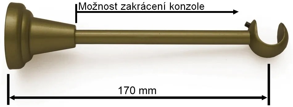 GARNÝŽE-HEBR Garnýž Torino antik zlatá jednoduchá 320 cm