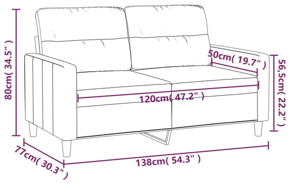 Petromila 2místná pohovka černá 120 cm textil