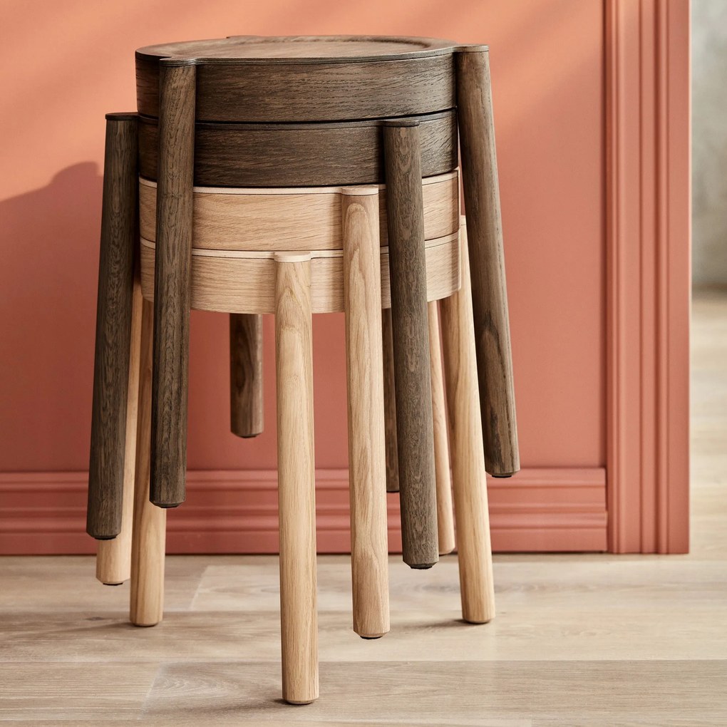 NORTHERN Stolička Pal Stool, Black Oak, Cane Mesh