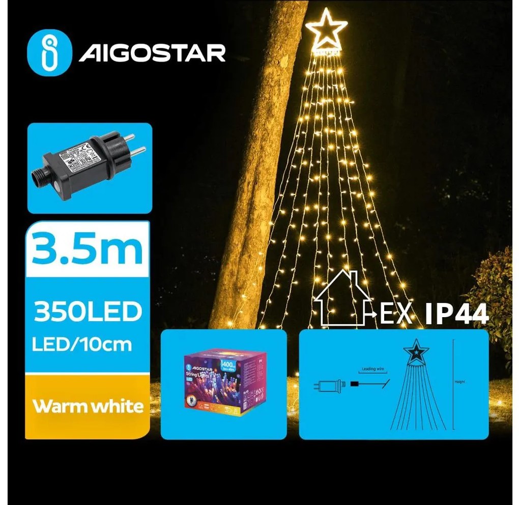 Aigostar - LED Venkovní vánoční dekorace LED/6W/230V 3,5m IP44 teplá bílá