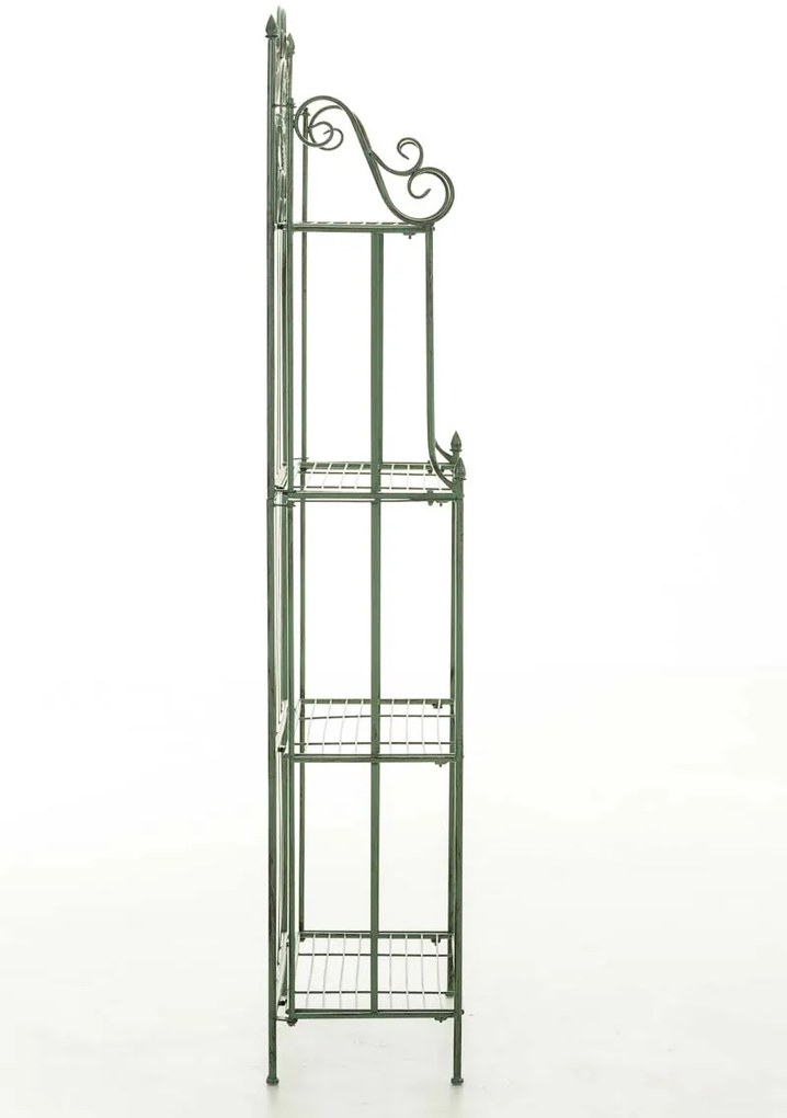 Kovová police regál Flora - Zelená antik