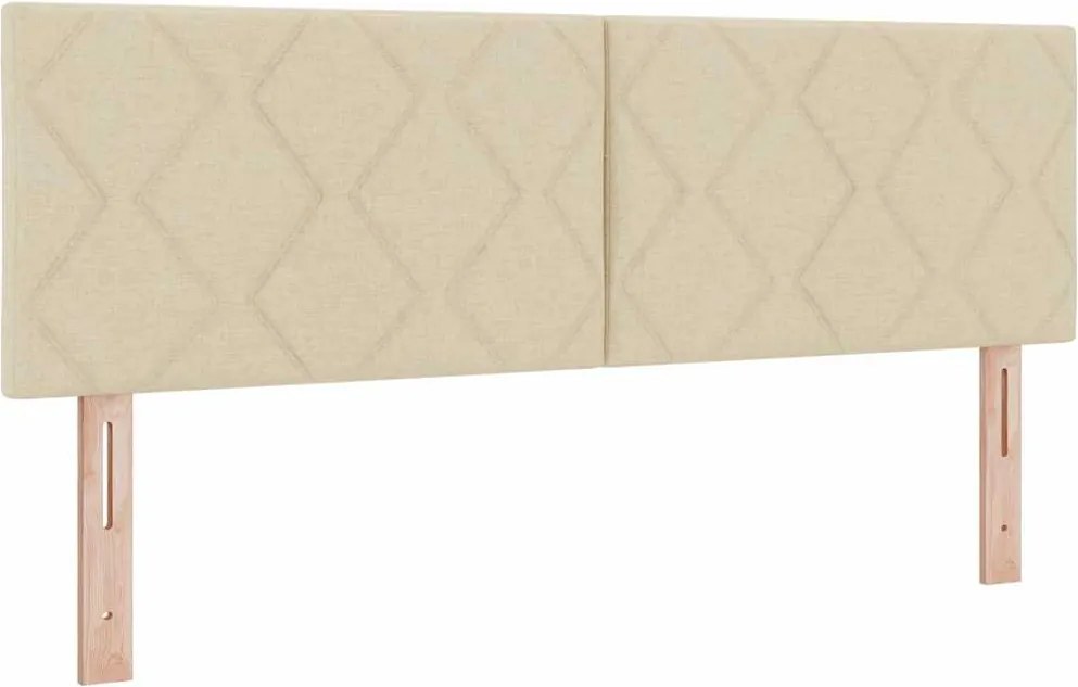 Postel s boxspringem s čelo Krémová 160 x 200 cm textil 3340288