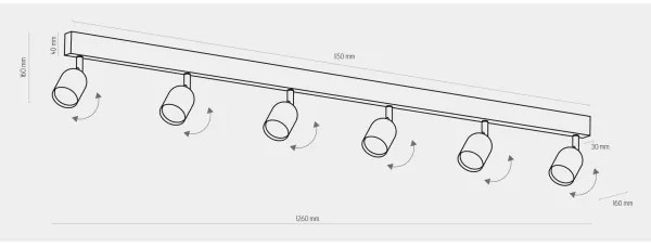 Bodové svítidlo TOP 6xGU10/10W/230V bílá