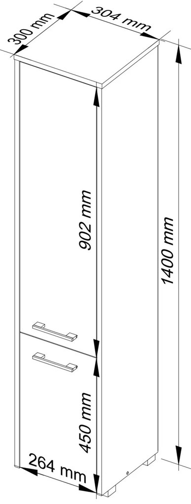 Koupelnová skříňka FIN I 30 cm dub artisan
