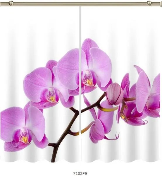 Black out závěsy 3D nebo voálové záclony 3D motiv 7102 Orchidej fialová, Rozměry Voálové záclony 2x145x260cm