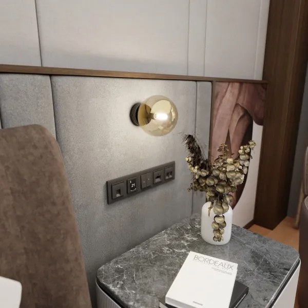 Nástěnné svítidlo ROSSI 1xE14/10W/230V černá/béžová