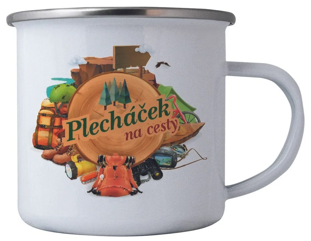 Bohemia Gifts Plechový hrnek - Na cesty, 350 ml