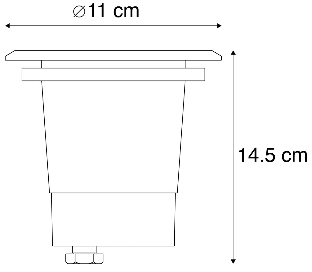 Sada 6 venkovních zemních bodových svítidel ocel 11 cm IP67 - Basic Round