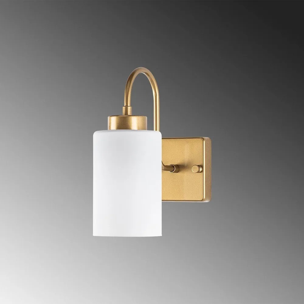 Nástěnné svítidlo v bílé a zlaté barvě ø 10 cm Duzsuz – Opviq lights