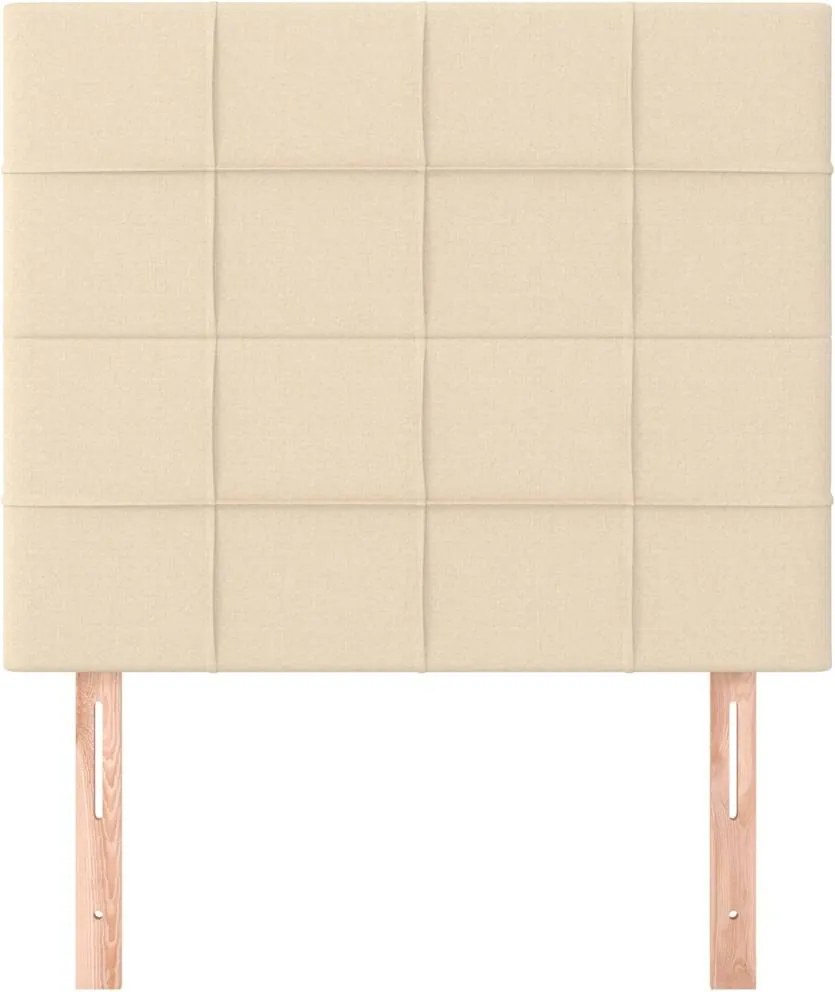 Čelo postele krémové 90x5x118/128 cm látkové 3116319