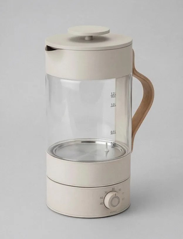 Béžová skleněná rychlovarná konvice 1,2 l Emma – Stelton