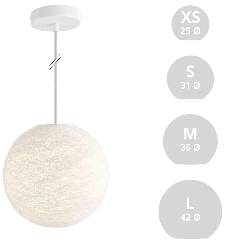 creative cables Závěsná lampa se stínidlem koule z PE vlákna, polyester Barva: písková, Průměr: S - Ø 31 Cm