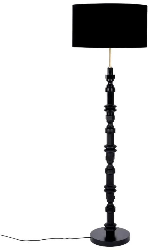Černá látková stojací lampa ZUIVER TOTEM 148 cm