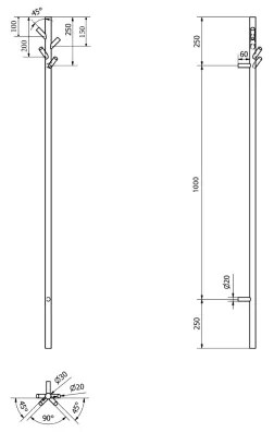 Sapho - Elektrický sušák na ručníky PASADOR 30W/230V 150 cm matná černá