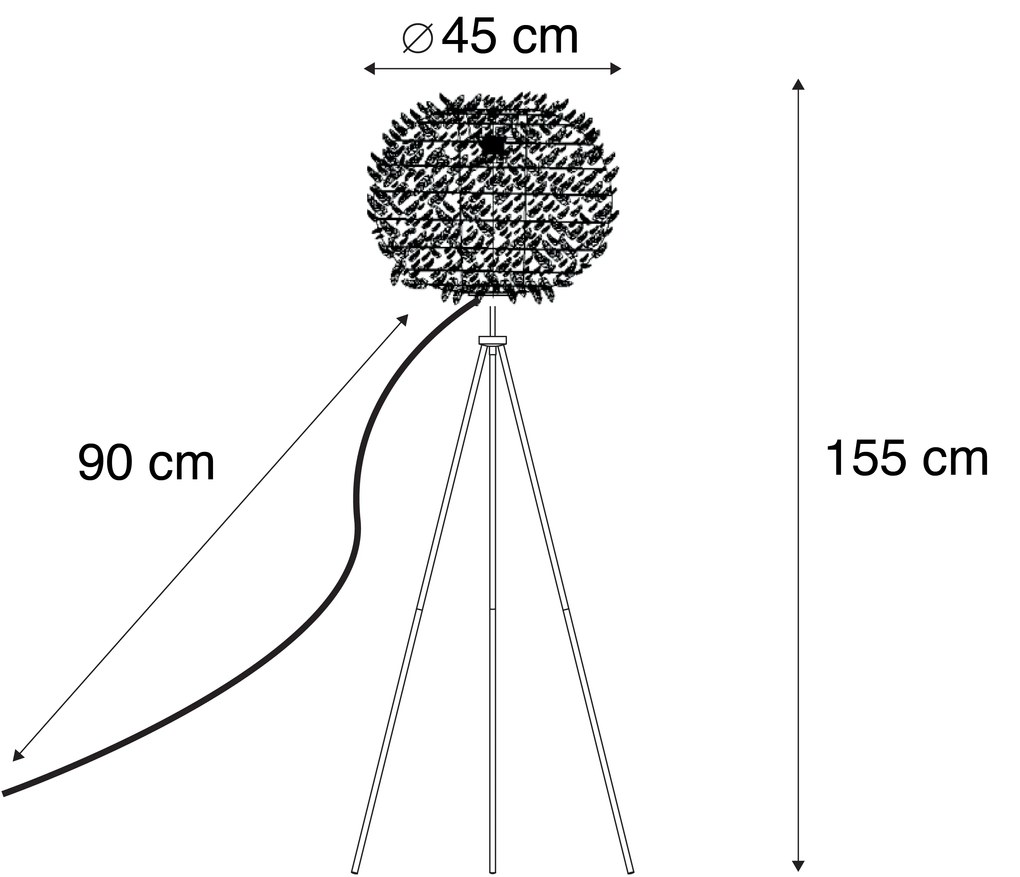 Romantická stojací lampa bílá - Feather