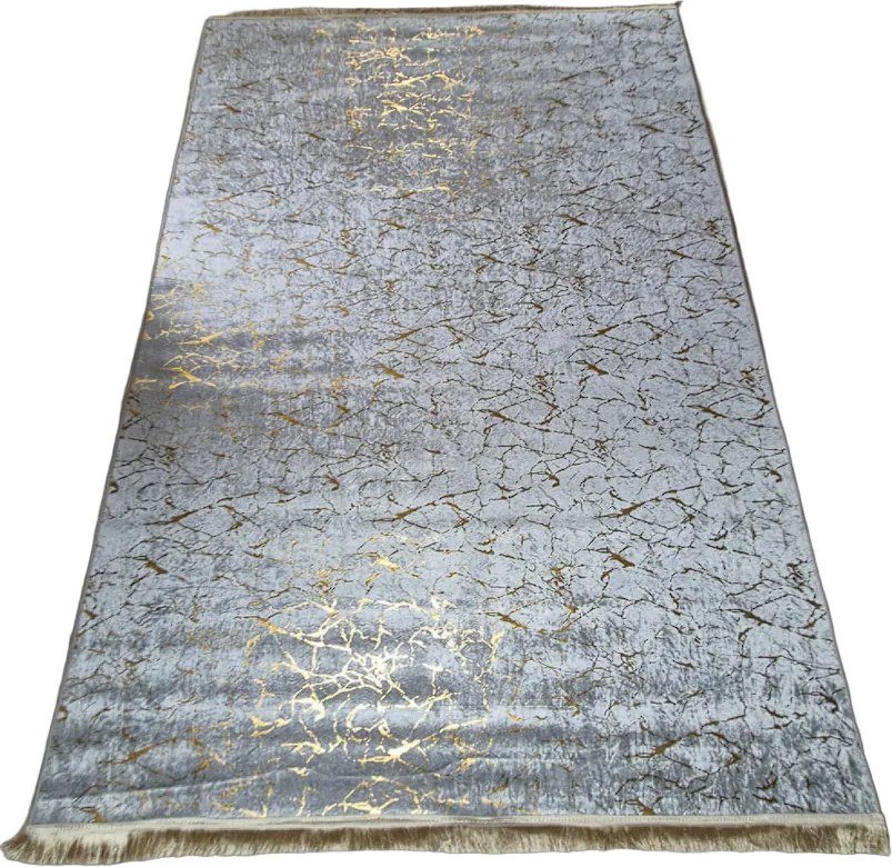 HU Šedo-zlatý moderní koberec Parys Šedé zlato Rozměr: 50x80 cm