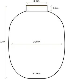 Pip Studio velká kovová váza 32cm, tmavě žlutá (Velká kovová váza v tmavě žluté barvě)