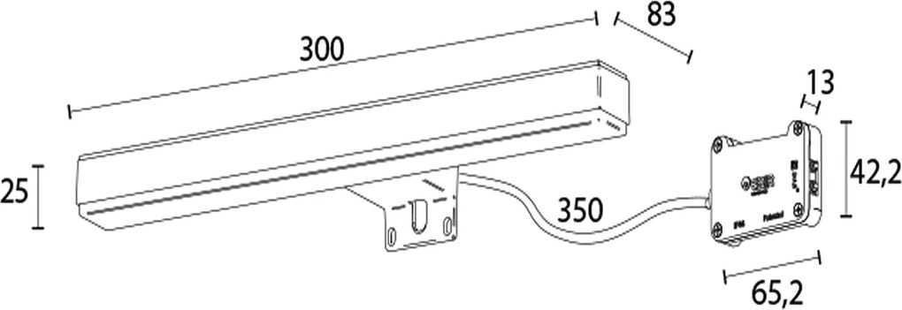 Sapho Veronica LED osvětlení zrcadla 8W 300 x 25 x 83 mm černá E27423CI