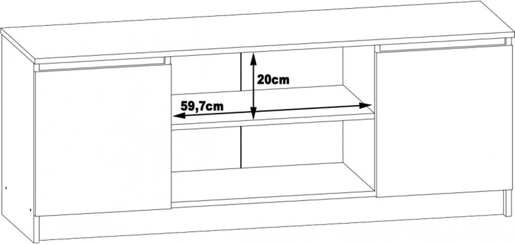 TV stolek RTV K140 černý lesk bílá