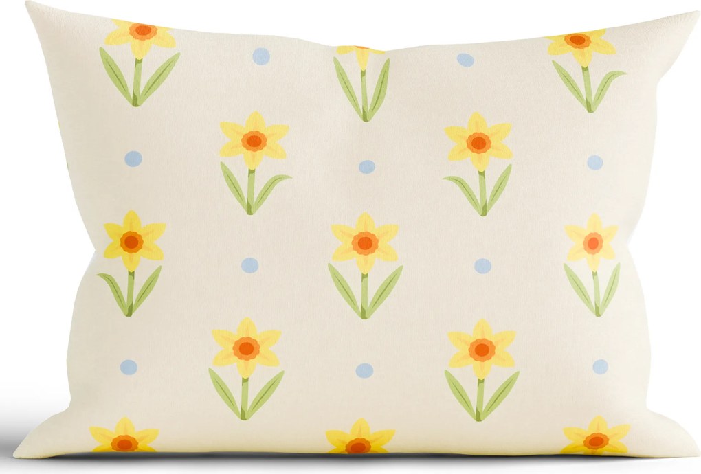 MK Lůžkoviny Bavlněný povlak na polštář Renforcé 40 x 60 cm - Narcis bíložluté