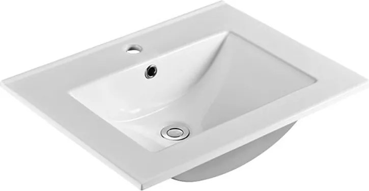 Mereo Mereo, Aira, koupelnová skříňka s keramickým umyvadlem 61 cm, bílá, dub, šedá, CN710