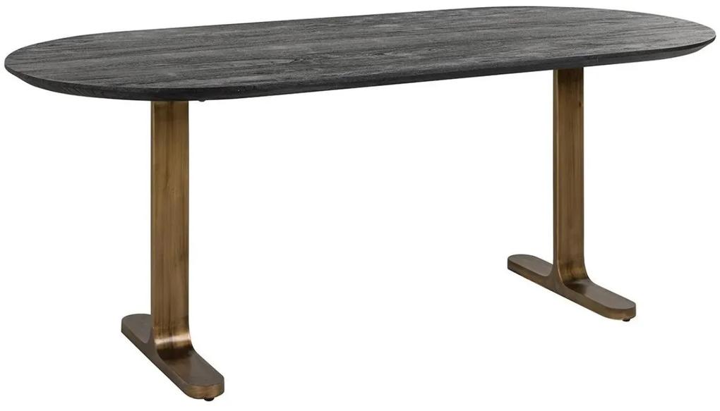 OnaDnes -20% Černý dřevěný jídelní stůl Richmond Revelin 200 x 90 cm