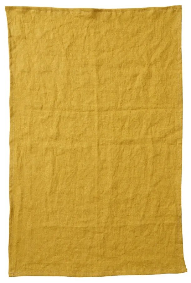 Kuchyňská utěrka Linn mustard 50x70, Klippan Švédsko