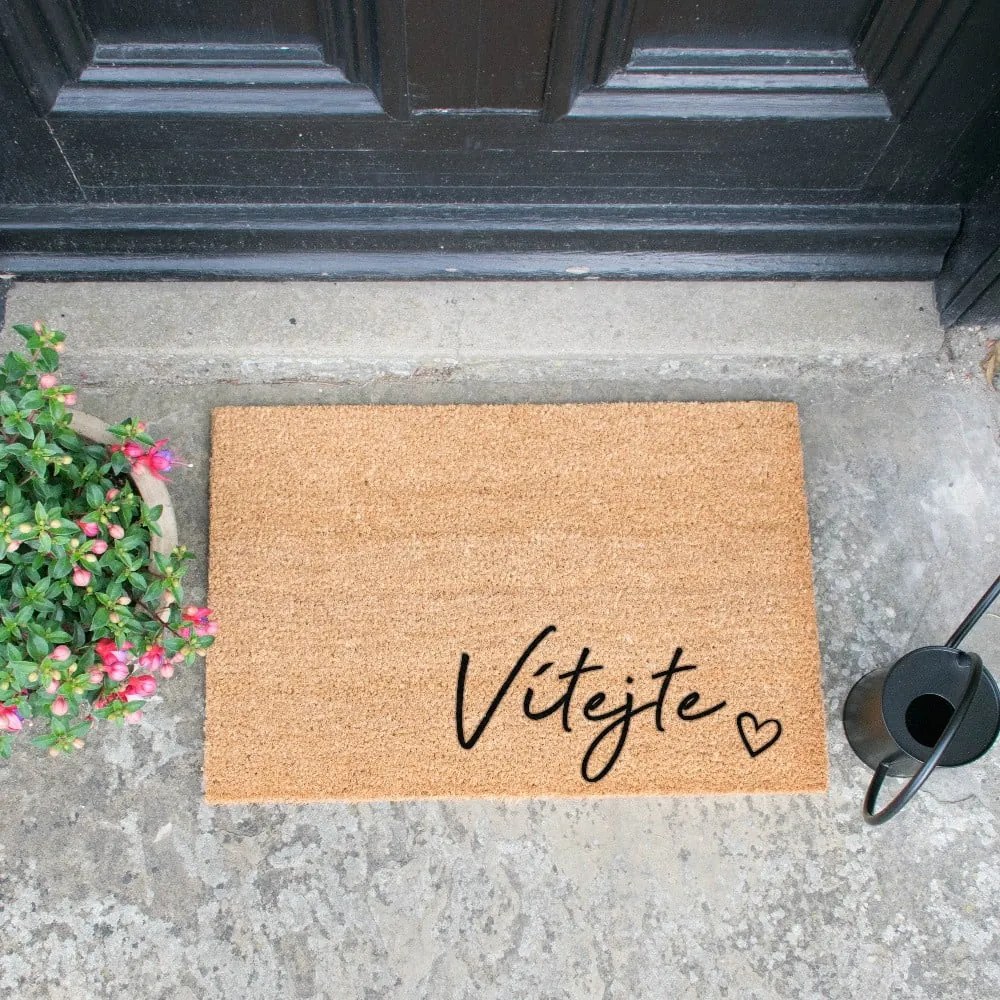 Rohožka z přírodního kokosového vlákna Artsy Doormats Vítejte, 40 x 60 cm