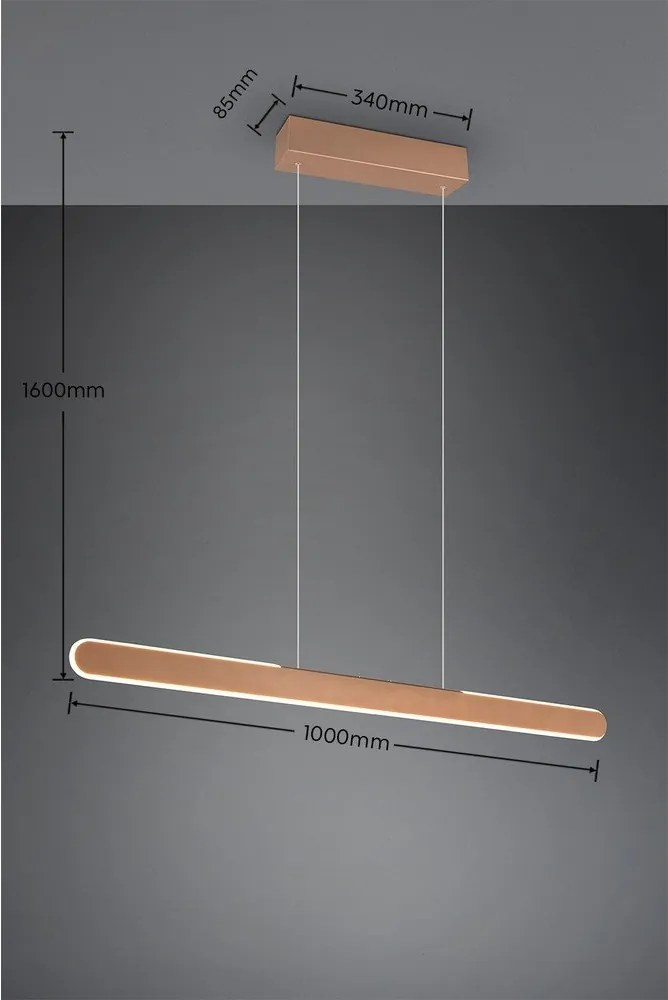 Hnědé LED závěsné svítidlo Helios – Trio