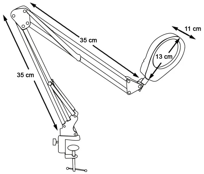 Zvětšovací sklo k desce stolu, s 2 čočkami a LED osvětlením