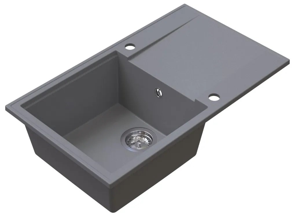 Sink Quality Sink55, kuchyňský granitový dřez 780x460x215 mm, šedá, SKQ-SINK.D.1KDOL