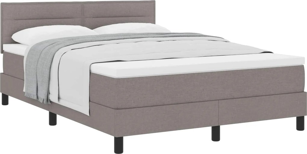 Postel s boxspringem s čelo Taupe 140 x 200 cm textil 3338619