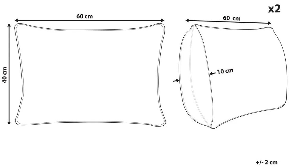 Sada 2 ozdobných polštářů 40 x 60 cm Pial (vícebarevná). 1079384