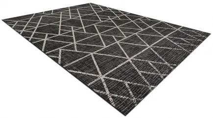 koberec SIZAL FLOORLUX 20508 Černá / stříbrný TROJÚHELNÍK velikost 160x230 cm | krásné koberce cz