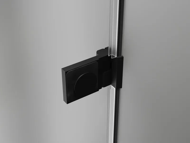 Mexen Lunar-B Duo výklopný sprchový kout 100 x 100 cm, čiré sklo, černá matná, 832-100L-100P-70-00